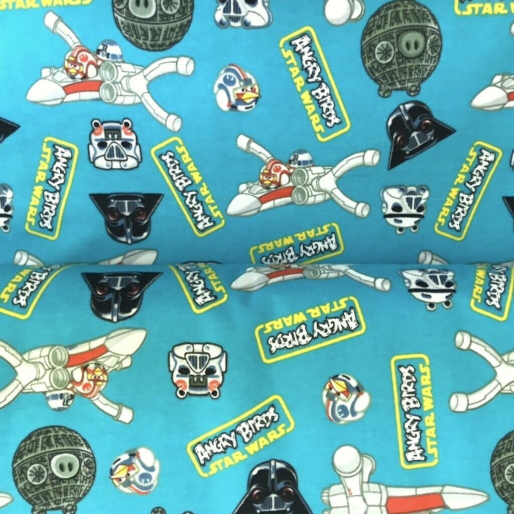 Flannel Angry Birds Star Wars Blue Fabric Sold by the Yard - Walmart.com