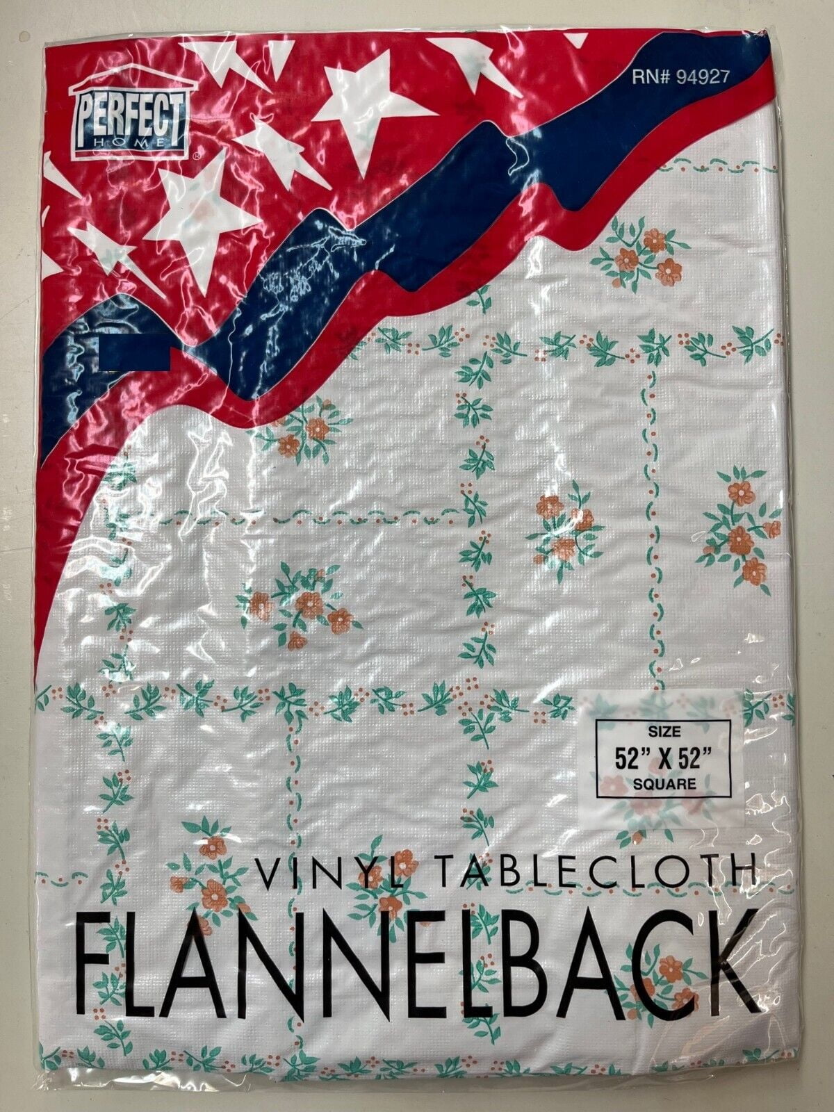 Flannel Back Vinyl Tablecloth, 52 inches Wide x 52 Inches Long, Peach ...