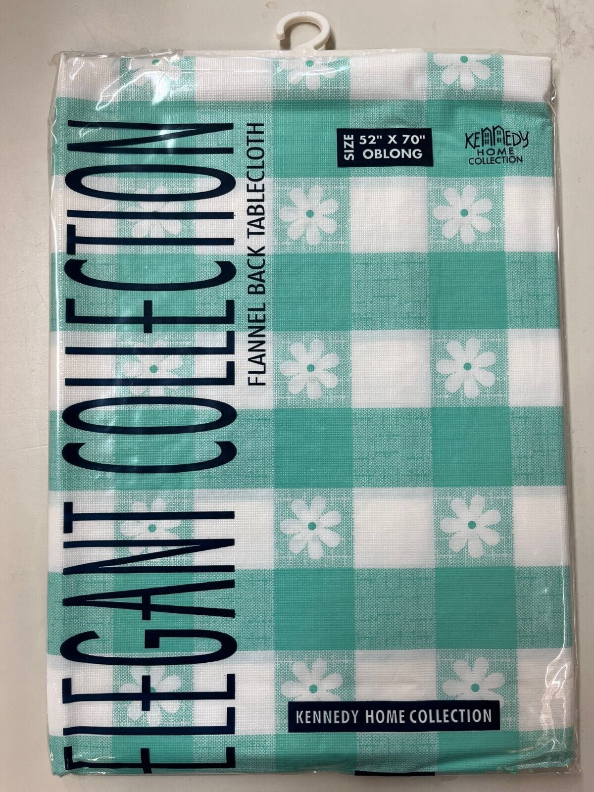 Flannel Back Vinyl Tablecloth, 52 inches Wide x 70 Inches Long, Green ...