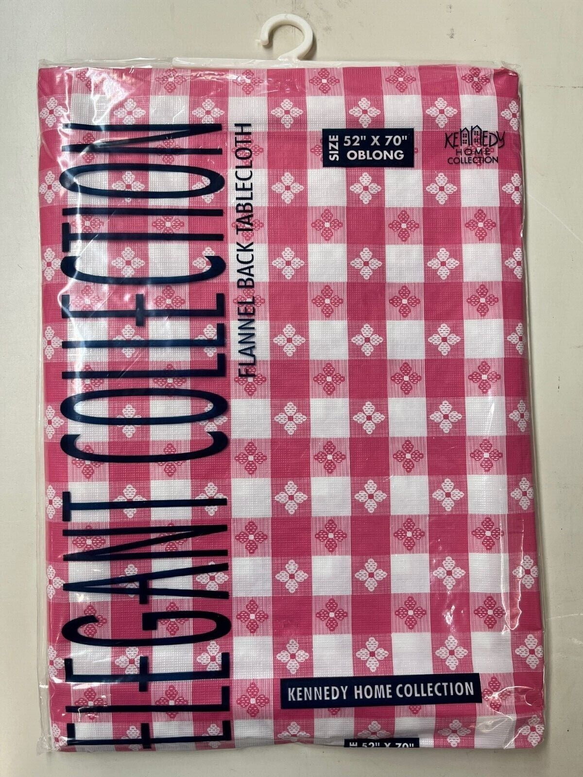 Flannel Back Vinyl Tablecloth, 52 inches Wide x 70 Inches Long, Pink ...