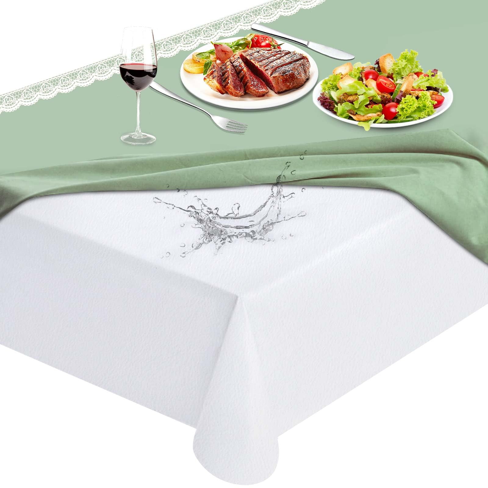 Flannel Backed Vinyl Table Protector Pad, Heavy Duty Waterproof Heat ...