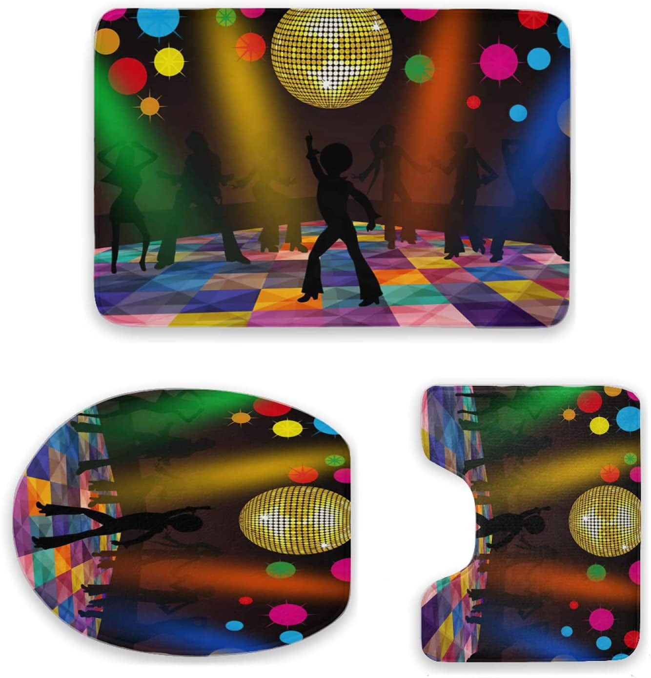 Flannel Bathroom Carpet mat Disco Ball Stage Beauty Dancer Shadow 3 ...