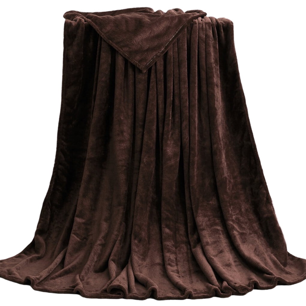 Flannel Blanket Autumn Portable Adult Children Reusable Solid Color ...