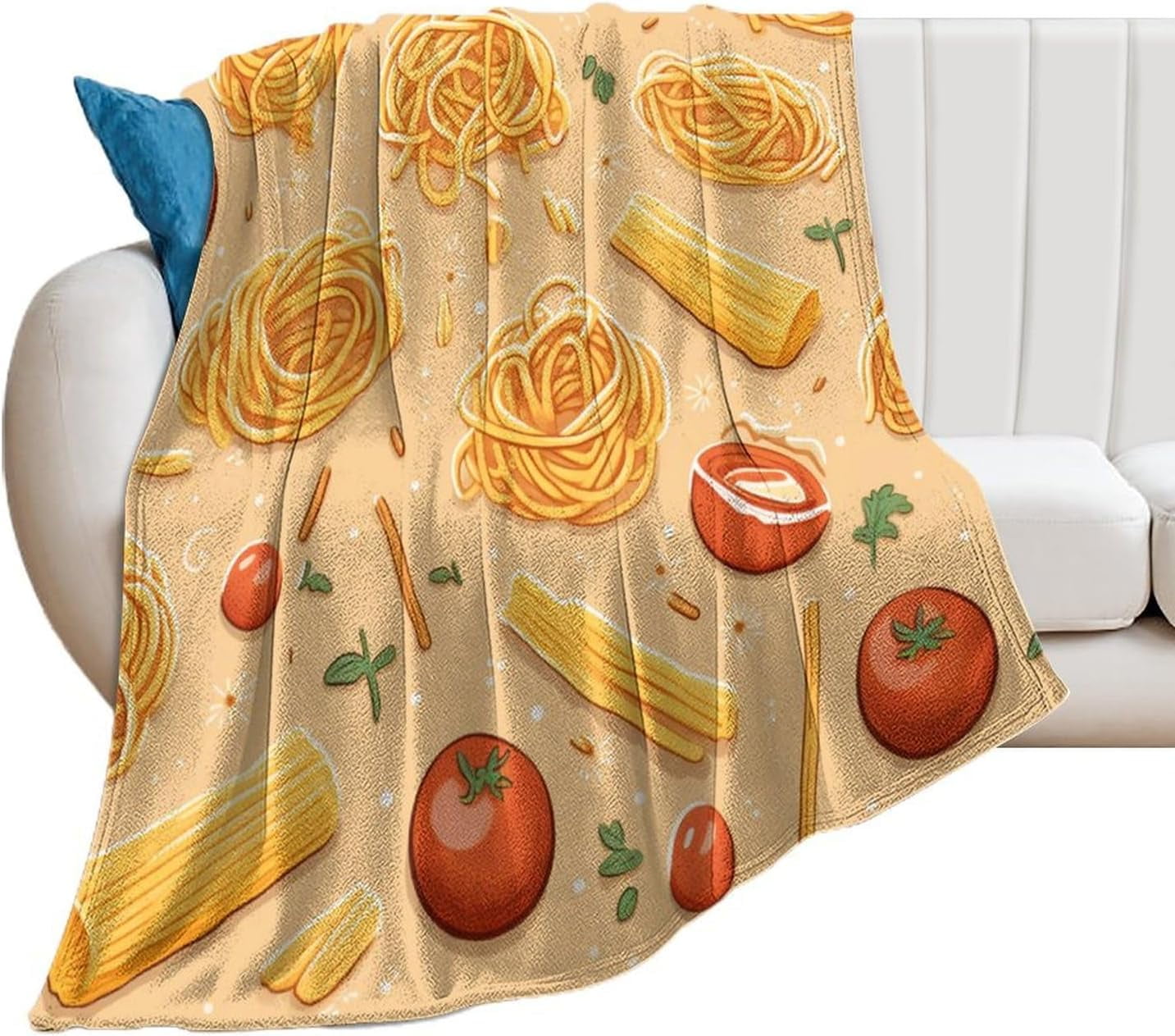 Flannel Blanket for Home Spaghetti Food Blanket Soft Warm Plush Throws ...