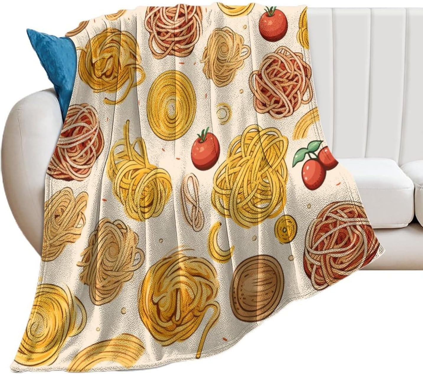 Flannel Blanket for Living Room Spaghetti Food Soft Cozy Flannel Fleece ...