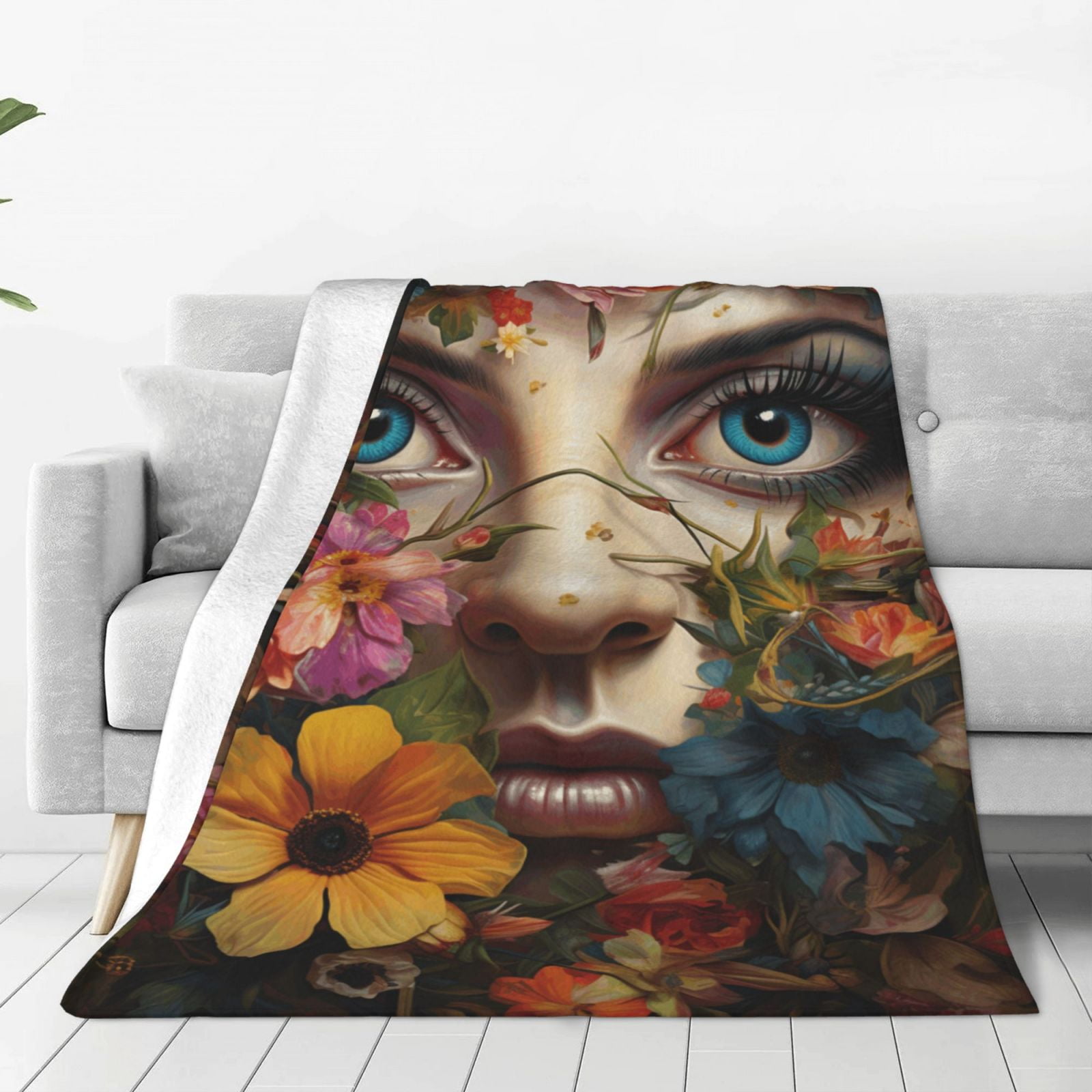 Flannel Blanket Sofa Chair Decorative Printed Bedspread Sofa Bed Cover Super Thermal Blanket ...