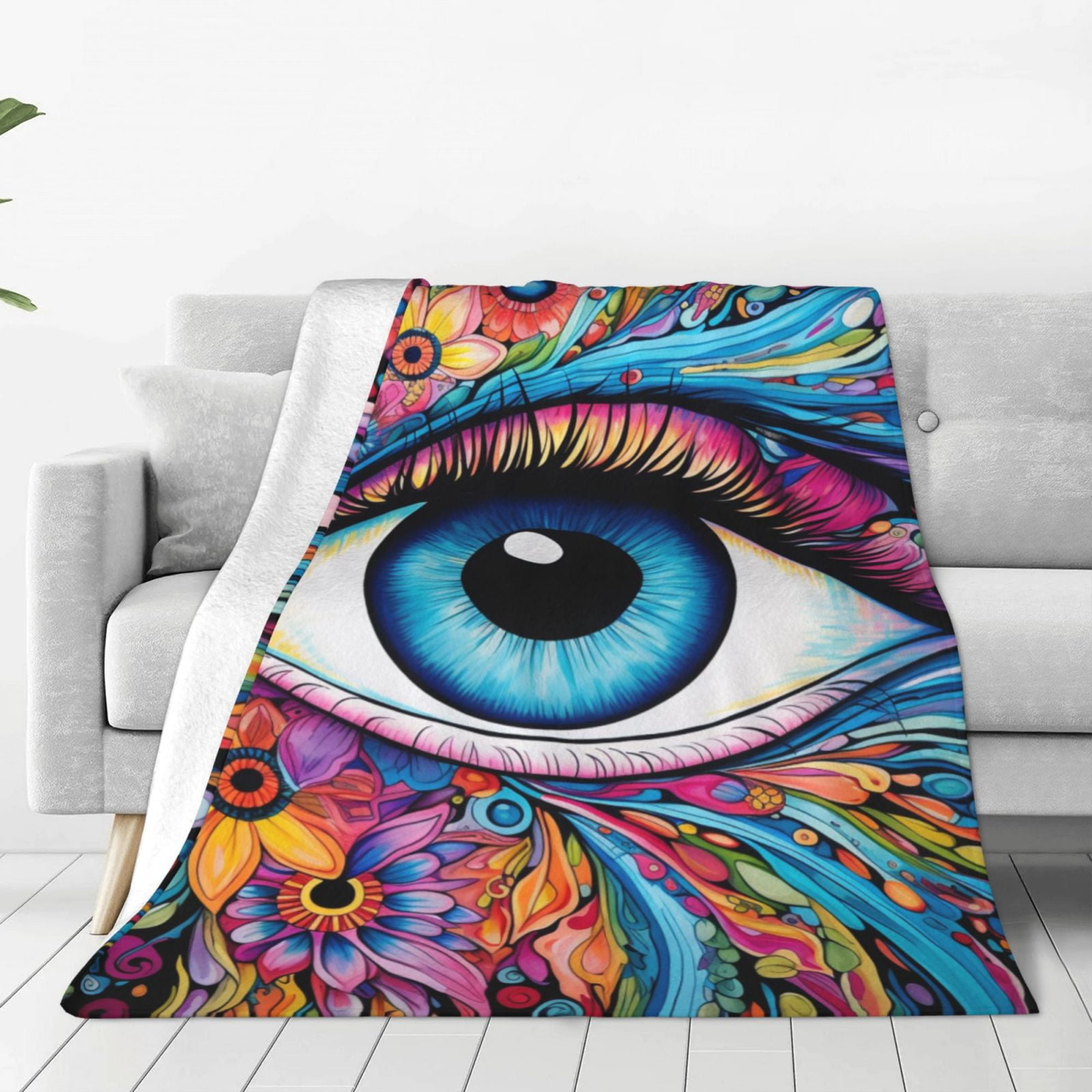 Flannel Blanket Sofa Chair Decorative Printed Bedspread Sofa Bed Cover ...