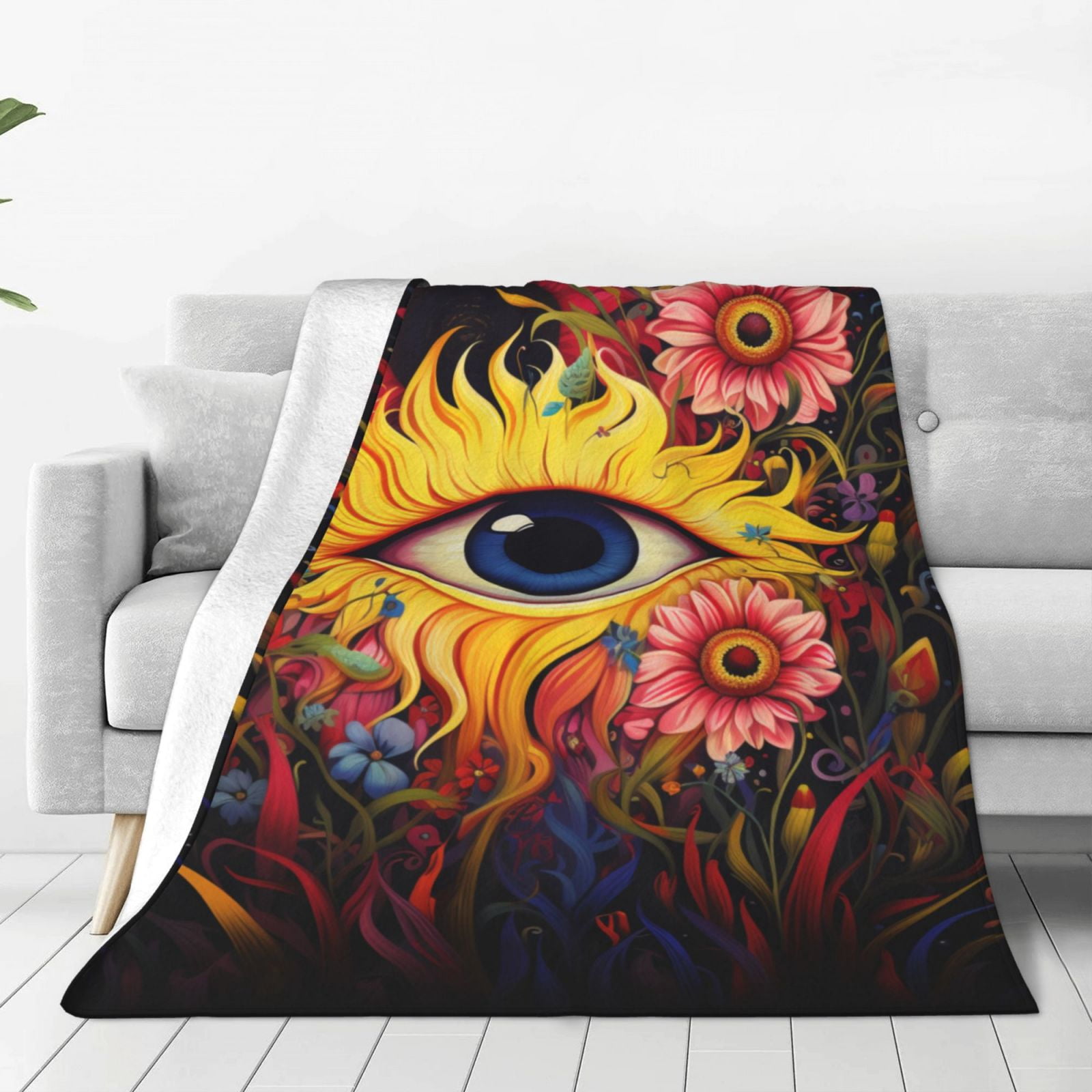 Flannel Blanket Sofa Chair Decorative Printed Bedspread Sofa Bed Cover ...