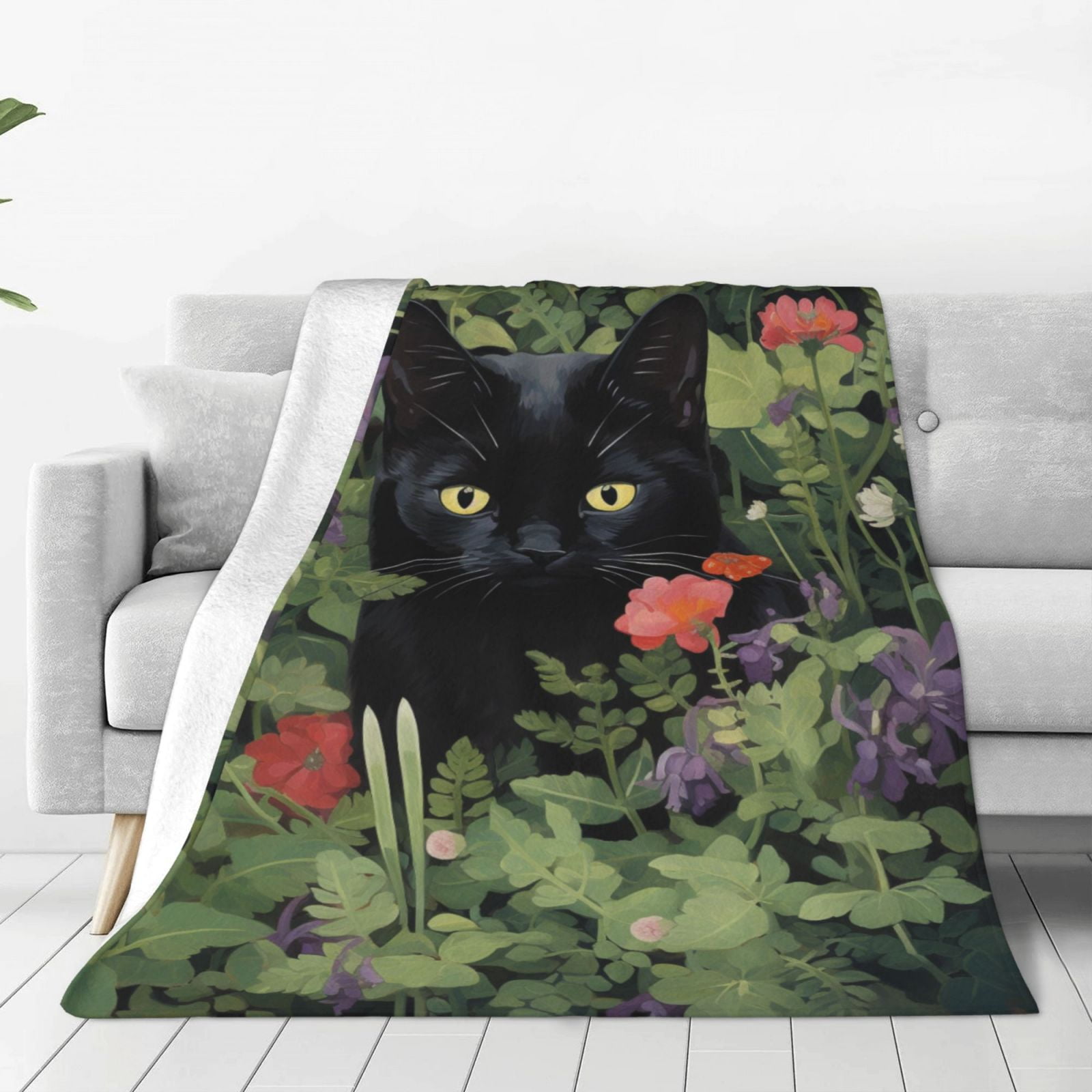 Flannel Blanket Sofa Chair Decorative Printed Bedspread Sofa Bed Cover ...