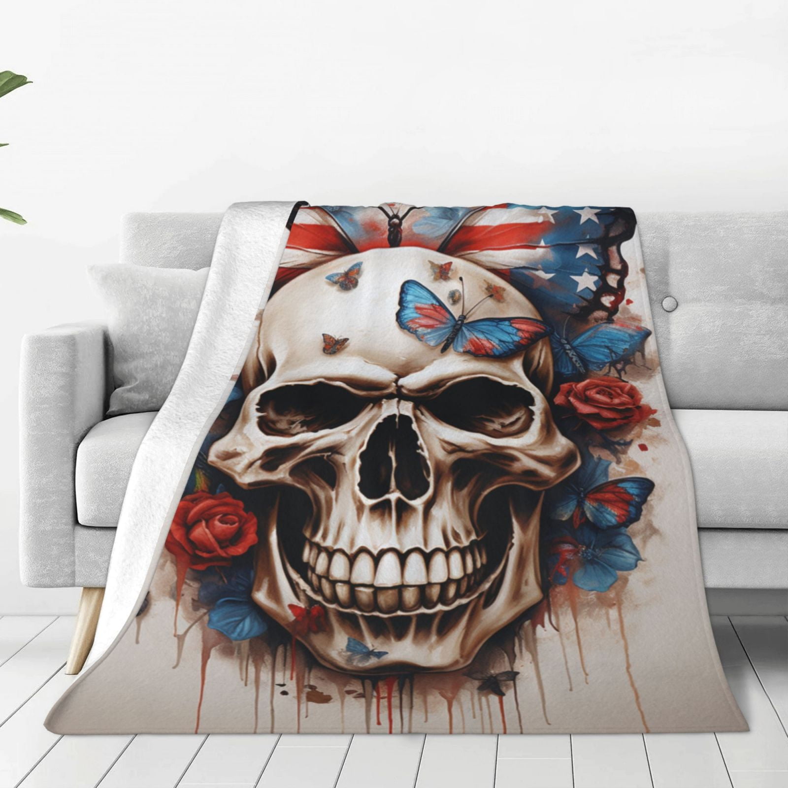 Flannel Blanket Sofa Chair Decorative Printed Bedspread Sofa Bed Cover Super Thermal Blanket ...