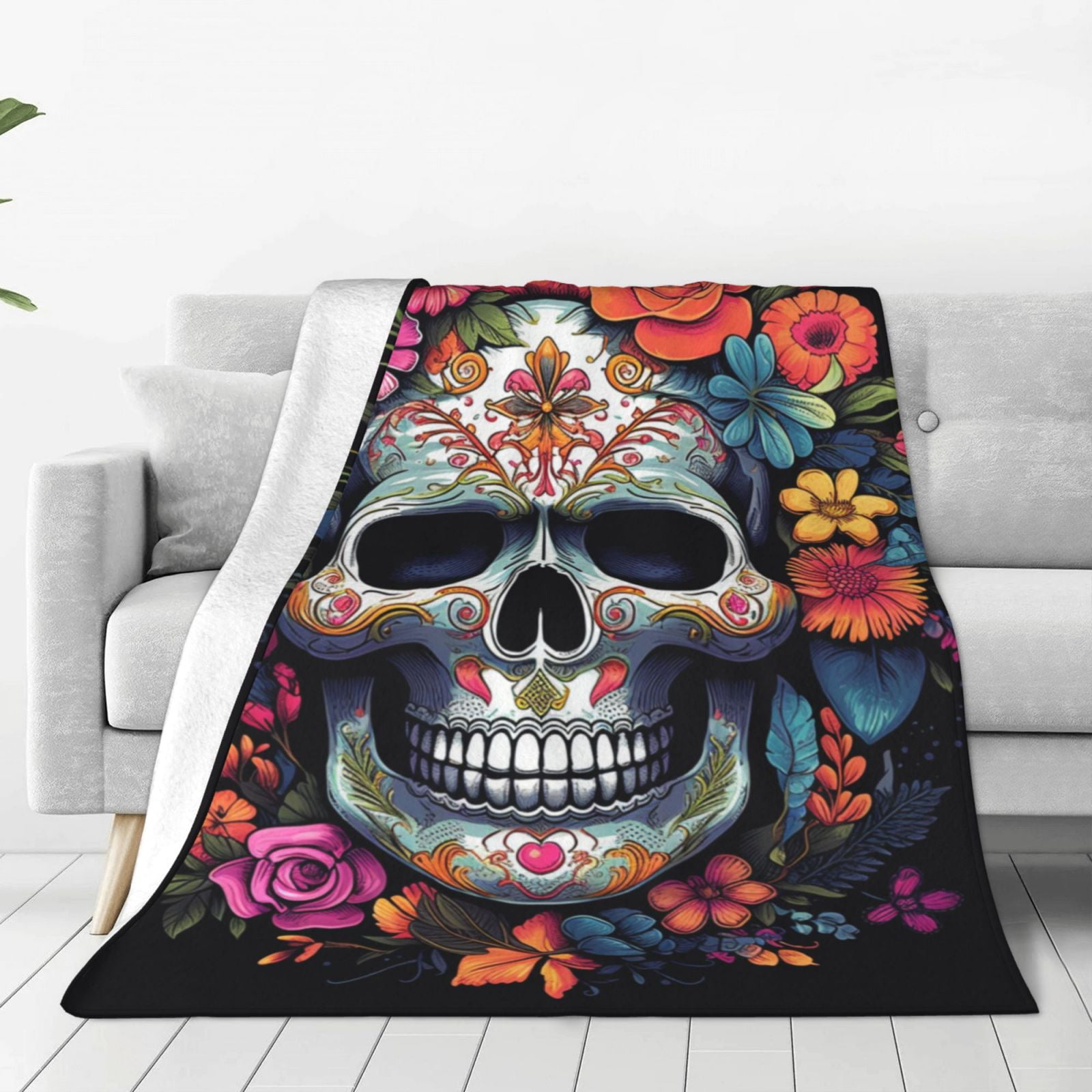 Flannel Blanket Sofa Chair Decorative Printed Bedspread Sofa Bed Cover Super Thermal Blanket ...