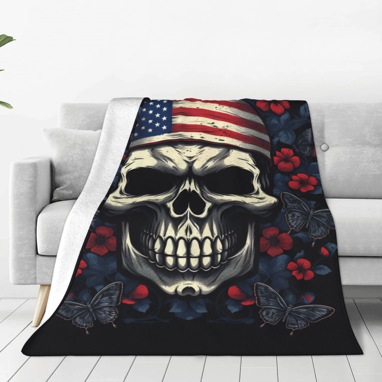 Flannel Blanket Sofa Chair Decorative Printed Bedspread Sofa Bed Cover Super Thermal Blanket ...