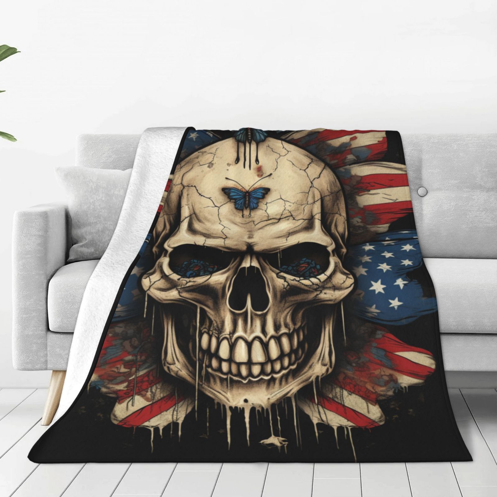 Flannel Blanket Sofa Chair Decorative Printed Bedspread Sofa Bed Cover ...