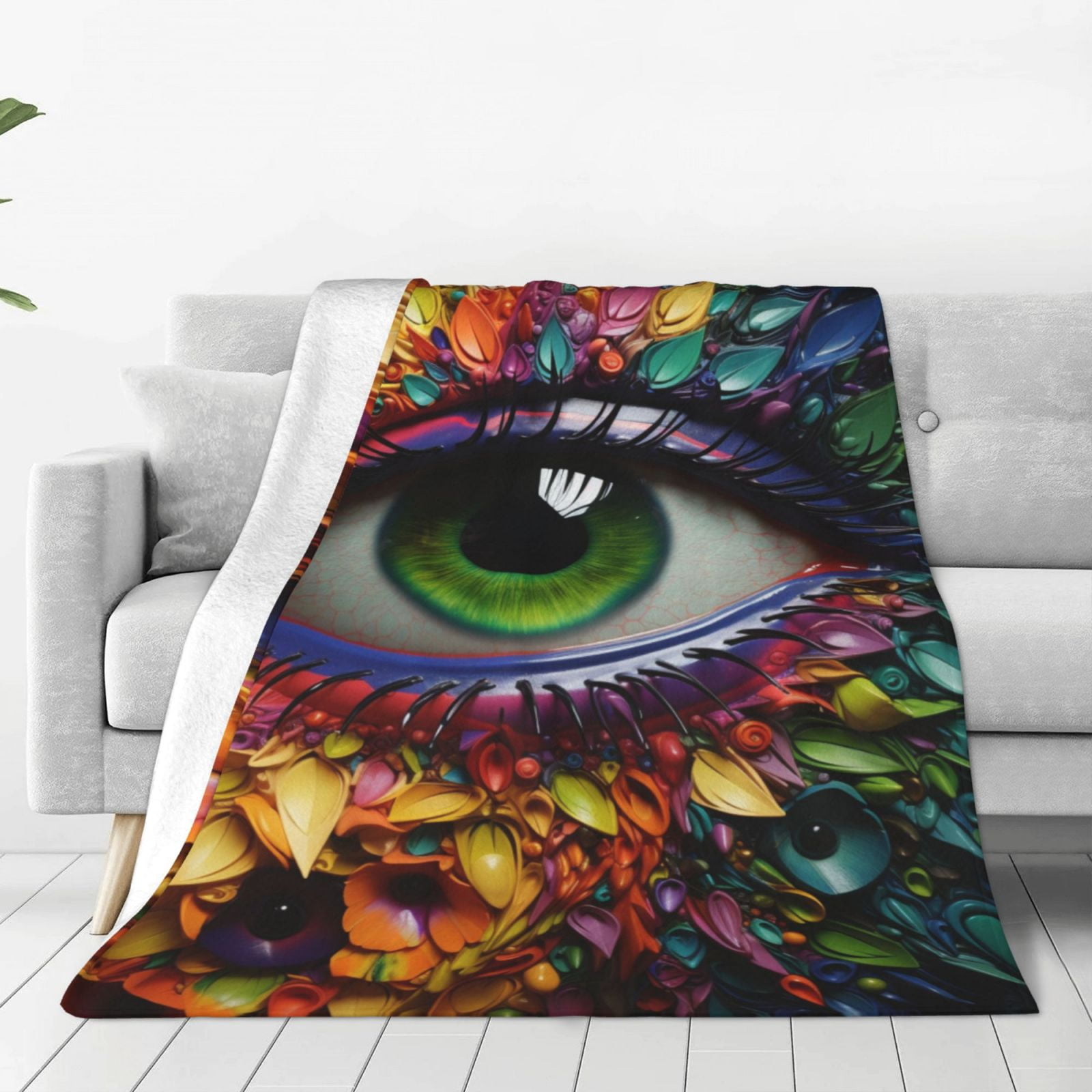 Flannel Blanket Sofa Chair Decorative Printed Bedspread Sofa Bed Cover ...