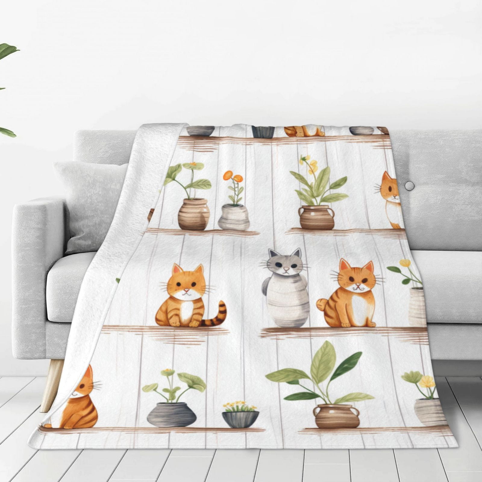 Flannel Blanket Sofa Chair Decorative Printed Bedspread Sofa Bed Cover ...