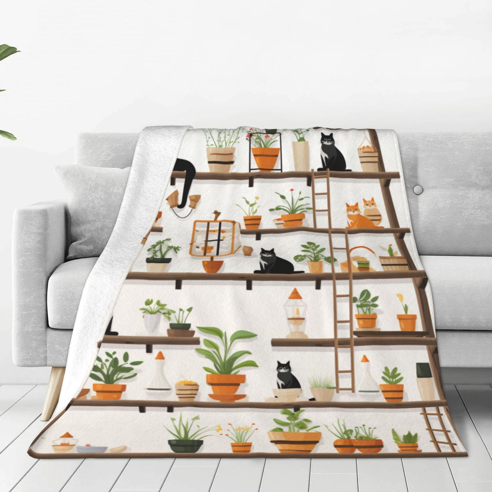 Flannel Blanket Sofa Chair Decorative Printed Bedspread Sofa Bed Cover ...