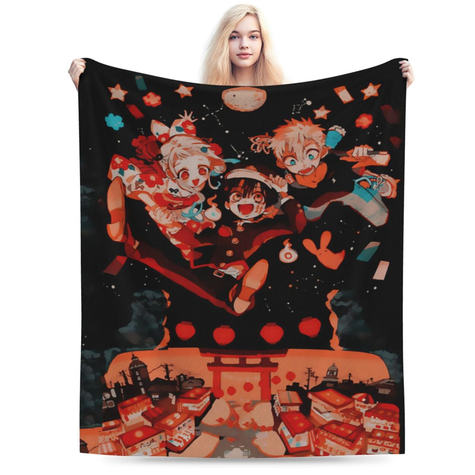 Flannel Blanket Throw Soft Cozy Toilet Bound Hanako Kun Breathable ...
