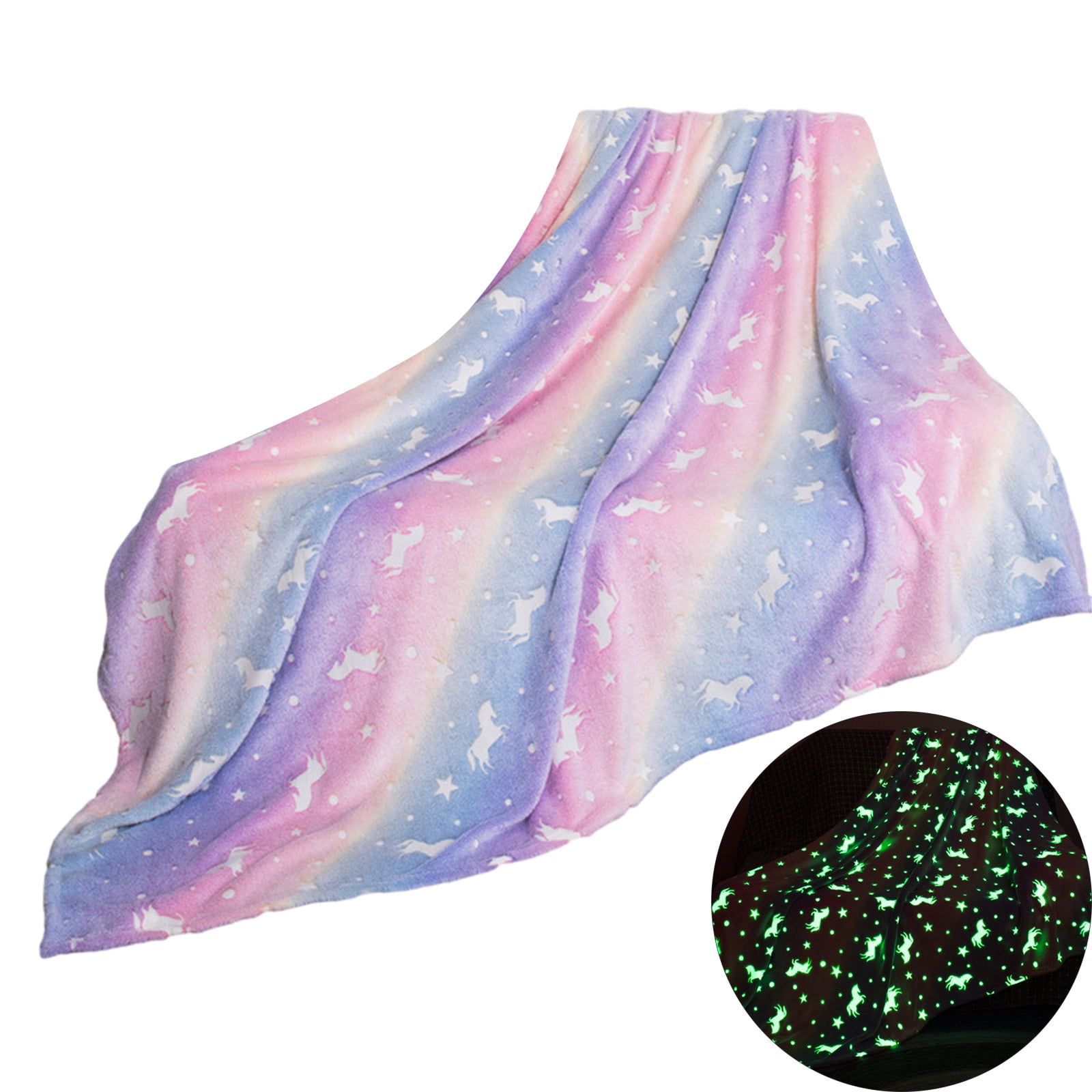 Flannel Blanket Warm and Soft Flannel Blanket with Glow Effect Safe ...