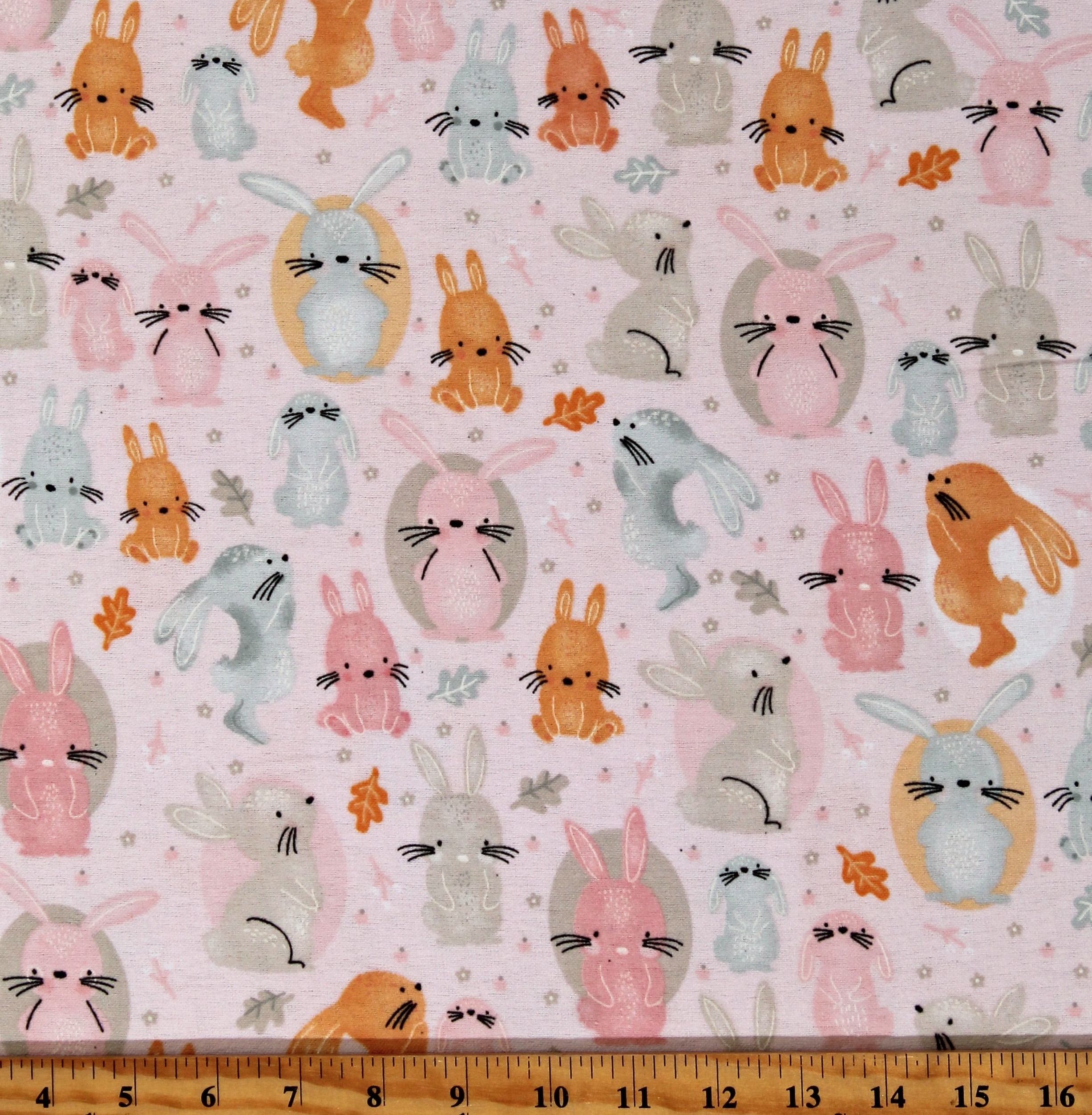 Flannel Bunnies Bunny Rabbits Woodland Animals Forest Easter Pink Kids ...