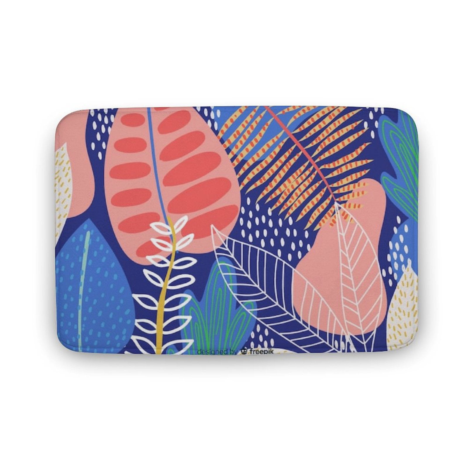 Flannel Doormat，Tropical Leaf Pattern in A Vivid Color Palette15.7"x23 ...