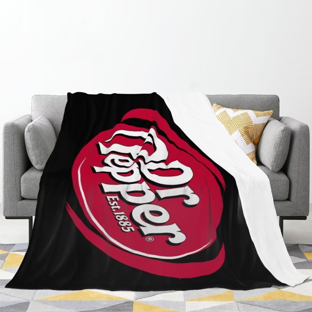 Flannel Dr Pepper Blanket Classic Sign Print Cozy Throw Blanket Lightweight Durable Cozy for ...