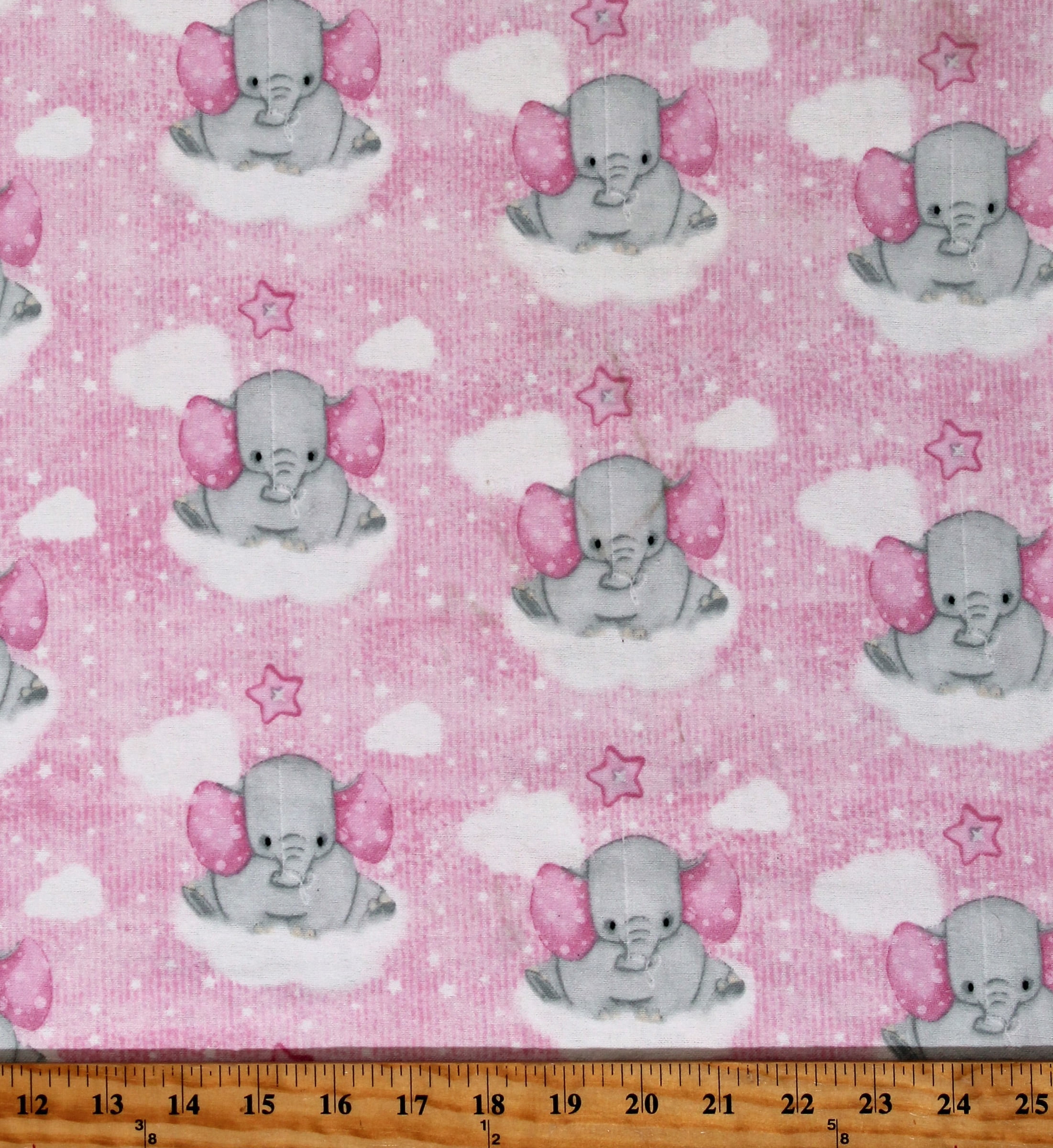 A.E. Nathan Comfy Flannel Floating Elephants on Pink Baby Price per ...