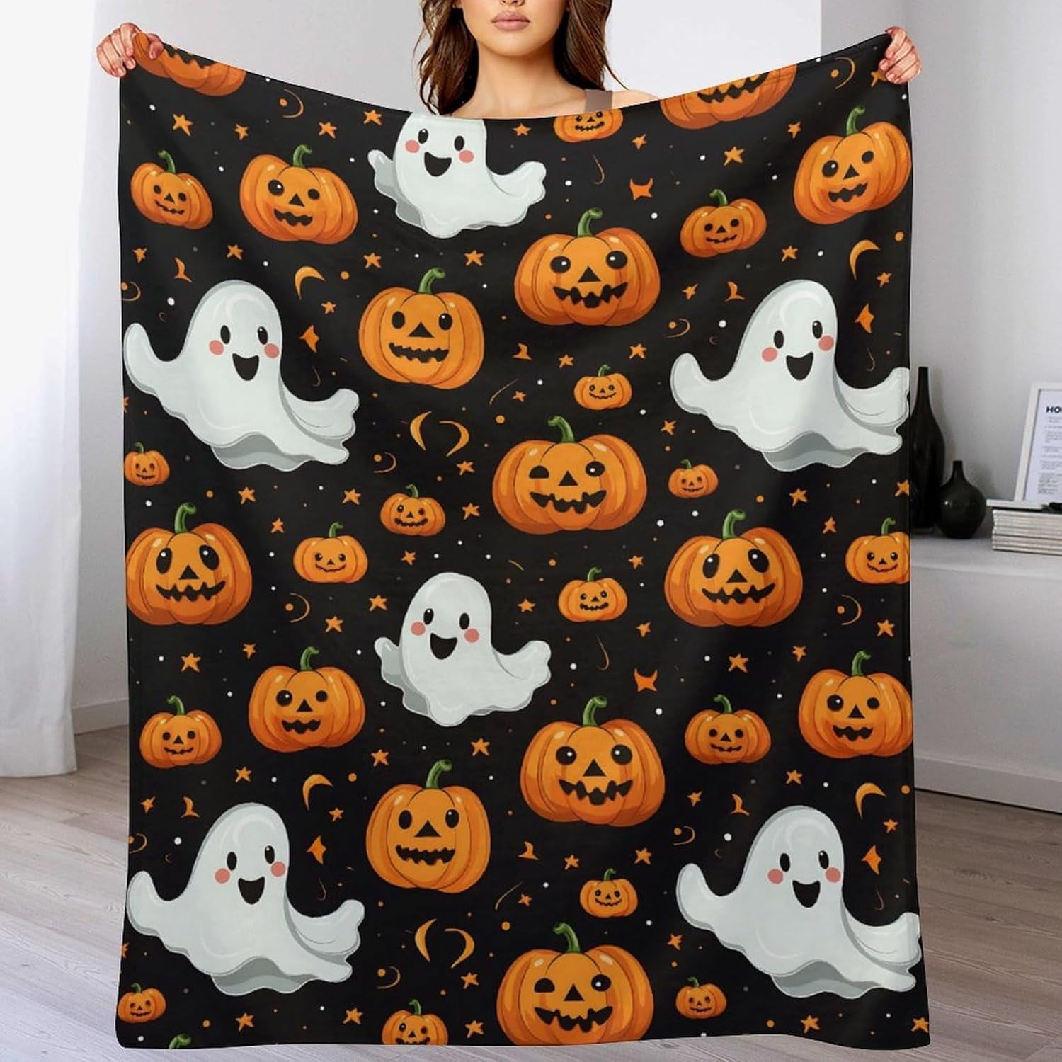 Flannel Fleece Blanket, Throw Soft Warm Fluffy Plush Blanket, Spider ...