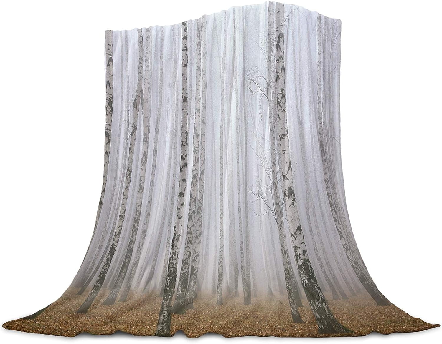 Flannel Fleece Microfiber Throw Blanket Winter Landscape with Birch ...