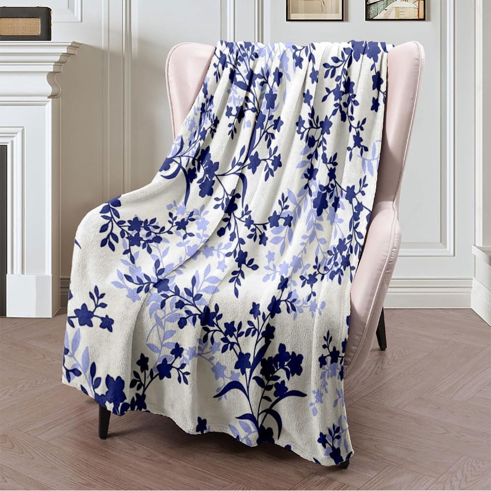 Flannel Fleece Throw Blanket 40" x 50" Lovely Floral Flower ...