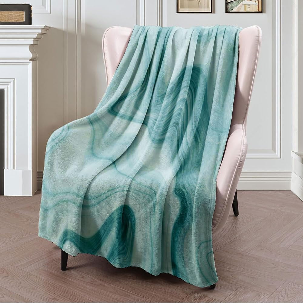 Flannel Fleece Throw Blanket 50" x 60" Marble Surface Bg Ink Colorful ...