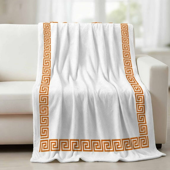Flannel Fleece Throw Blanket, Abstract Greek Inspired Art Soft Warm ...