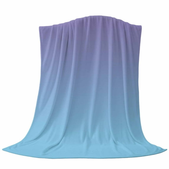 Flannel Fleece Throw Blanket, Blue to Purple Ombre Gradient Shadow Soft ...