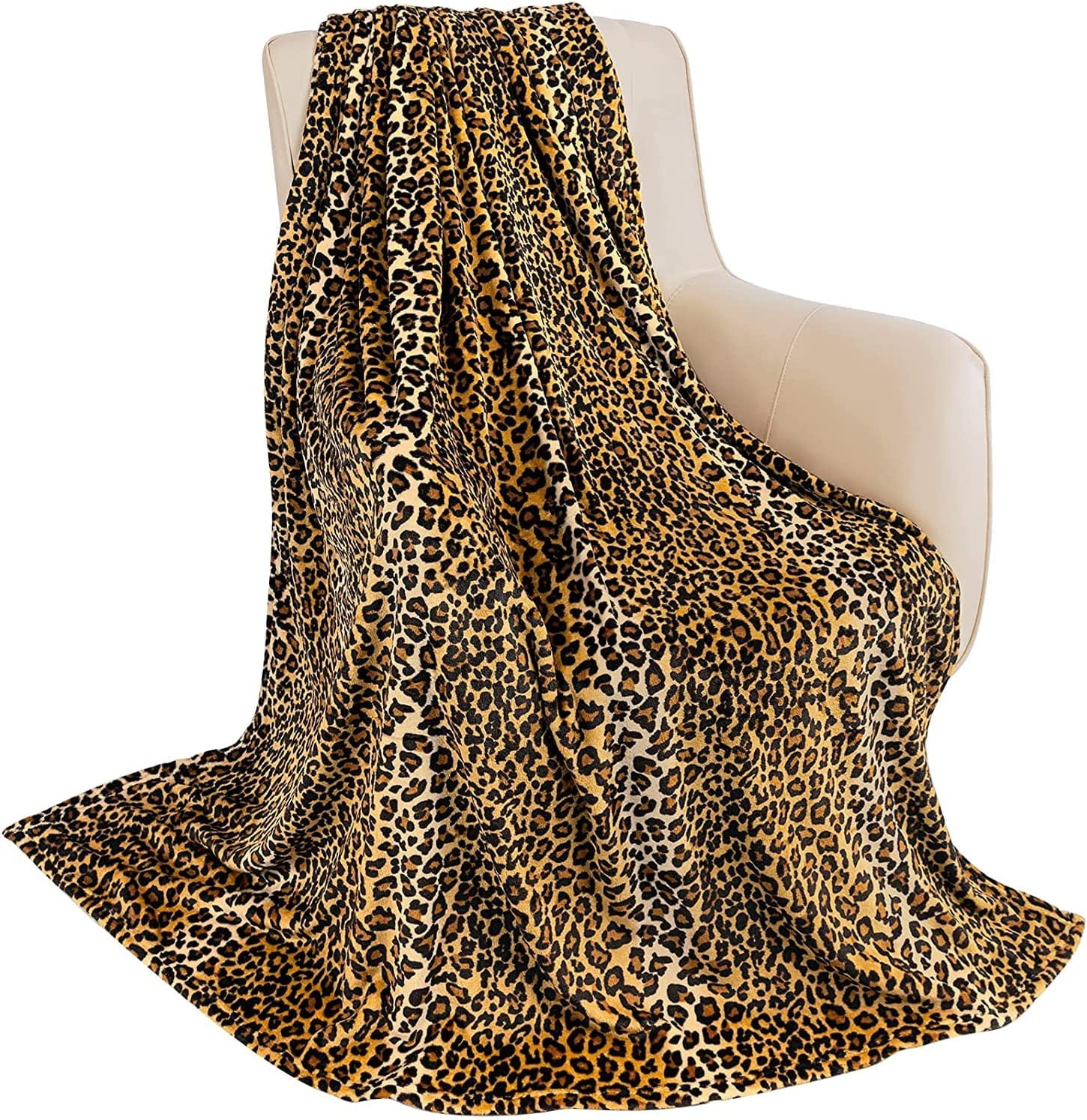 Flannel Fleece Throw Blanket for Couch, Leopard Print Blanket for Adult ...