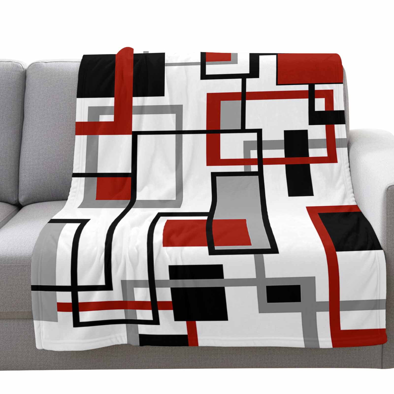 Flannel Fleece Throw Blanket, Middle Ages Minimalist Geometric Soft ...