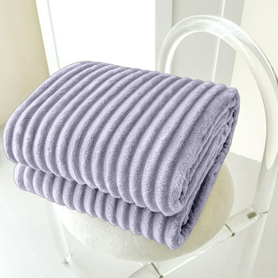 Flannel Fleece Throw Blanket | Soft & Warm Striped Microfiber Blanket ...