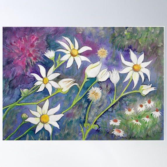 Flannel Flowers In Bloom Poster Wall Art Modern Wall Decor For Living ...