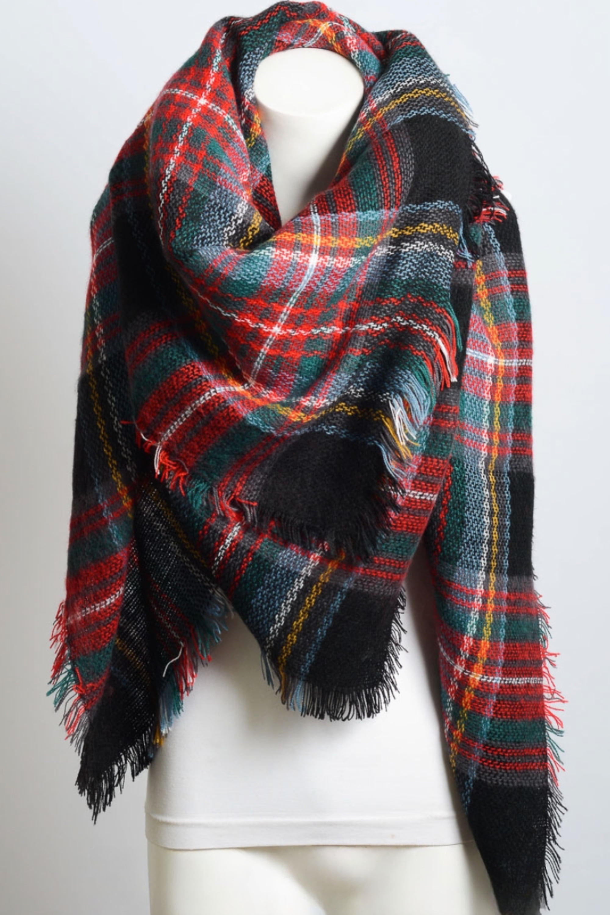 Flannel Frayed Edge Blanket Scarf - Walmart.com