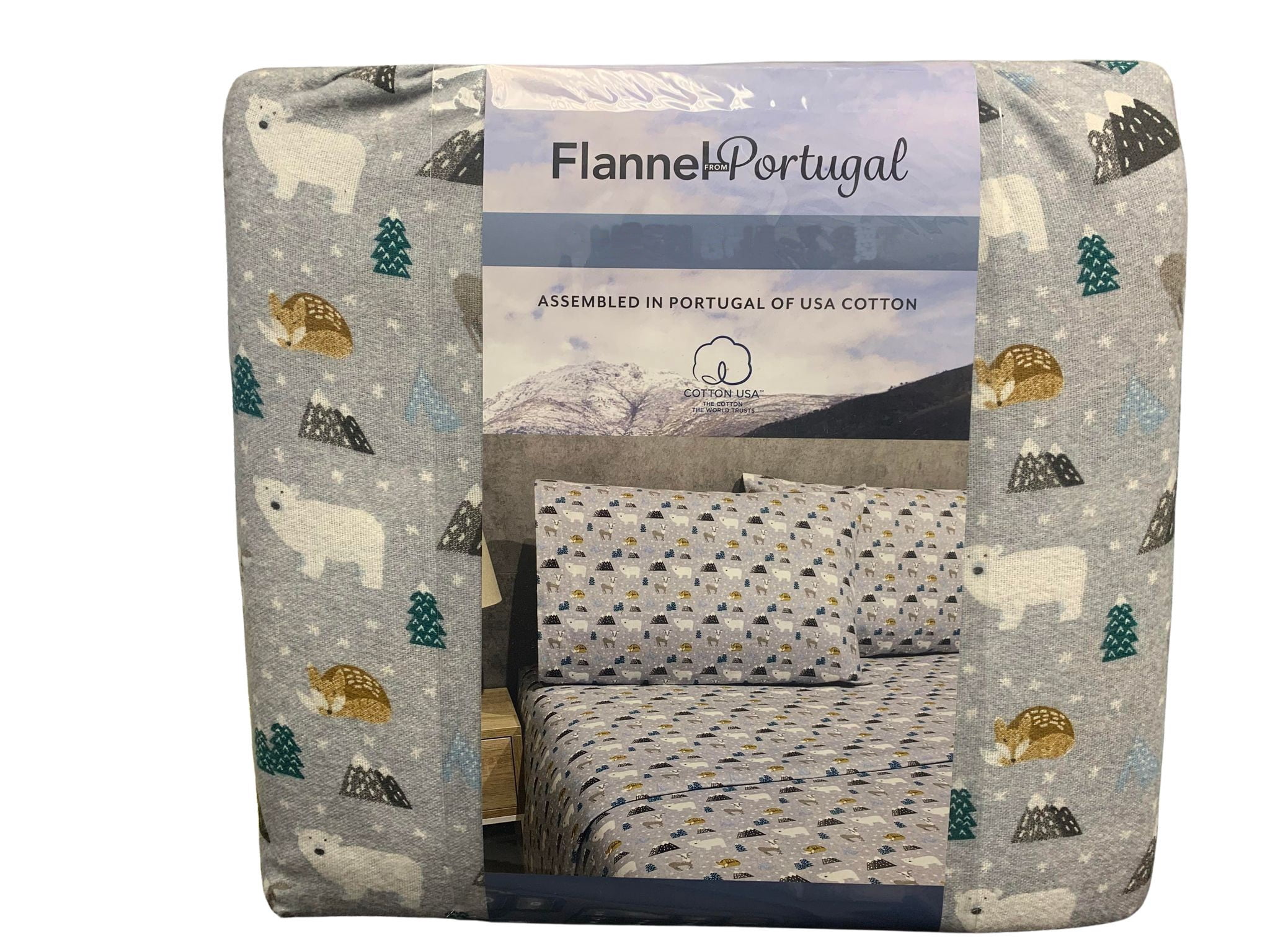 Winter Forest Flannel Sheets BEARPAW Winter Trees 100% Cotton Flannel