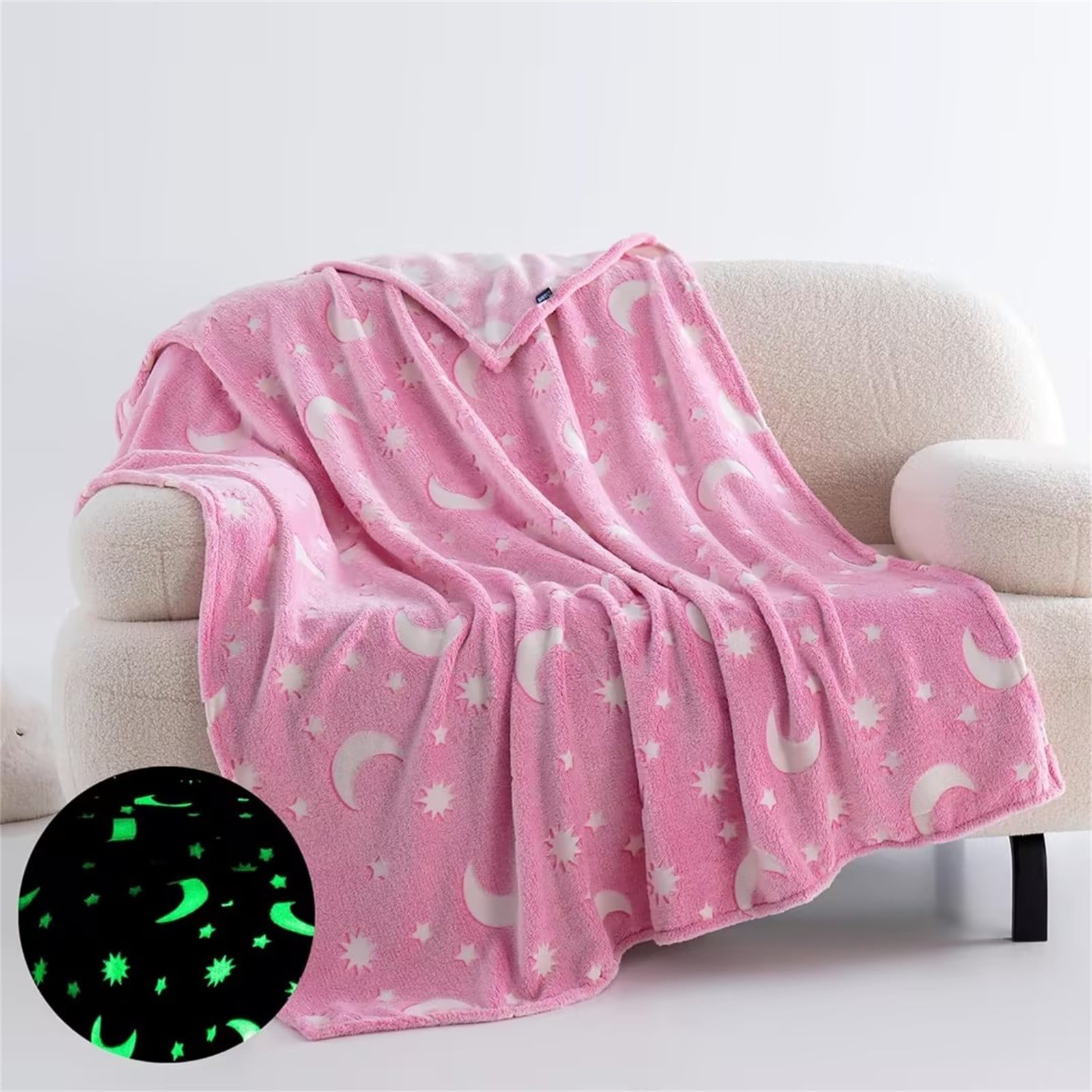Flannel Glow-In-The-Dark Blanket, Soft Skin-Friendly Fade-Resistant ...