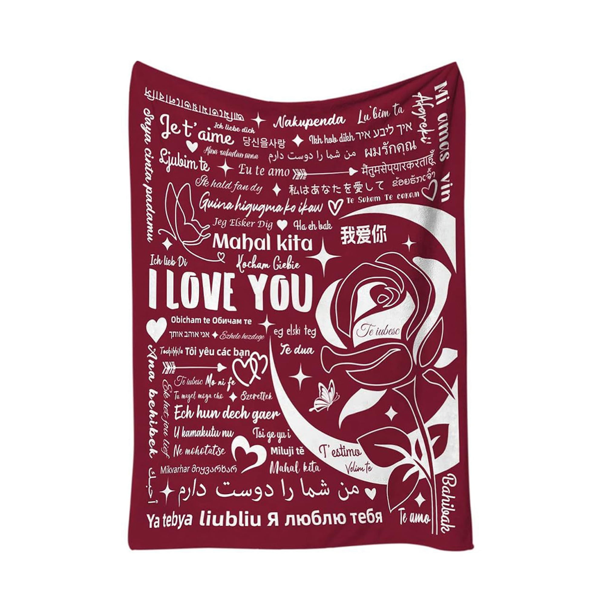Flannel Hugs Soft Throw Blankets Large Size I Love You Couple Blanket ...
