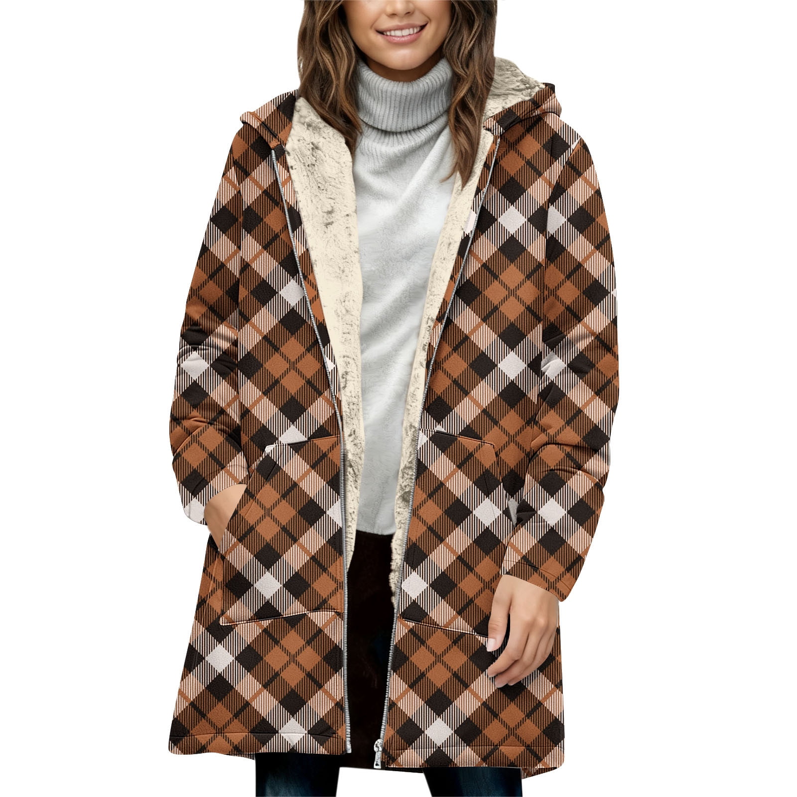 Flannel Jacket for Women Stylish Trendy Fleece Lined Plaid Shackets ...