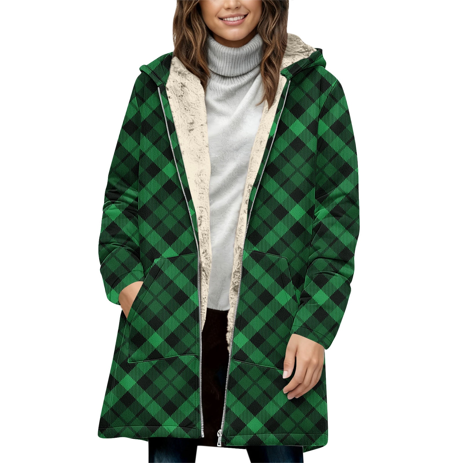 Flannel Jacket for Women Stylish Trendy Fleece Lined Plaid Shackets ...