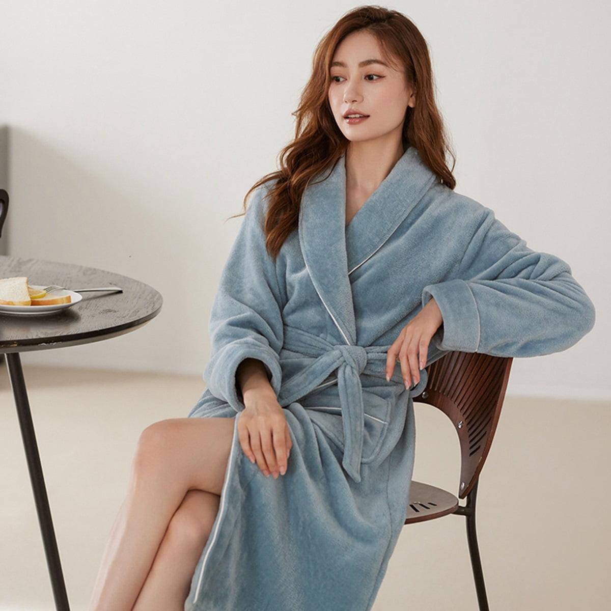 Flannel Nightgowns For Women Robes Bathrobe For Women With Pockets ...