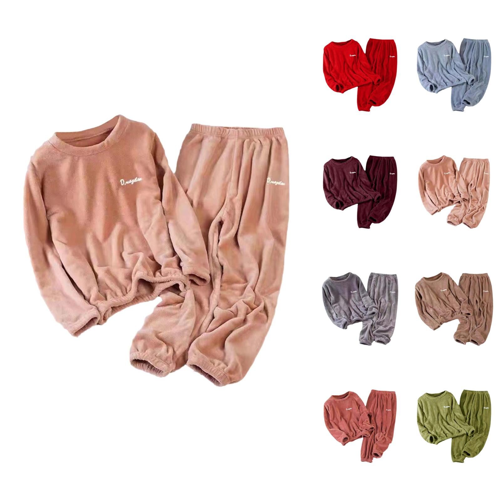 Flannel Pajamas for Women 2026 Winter Soft Warm Crewneck Pj Set Comfort ...