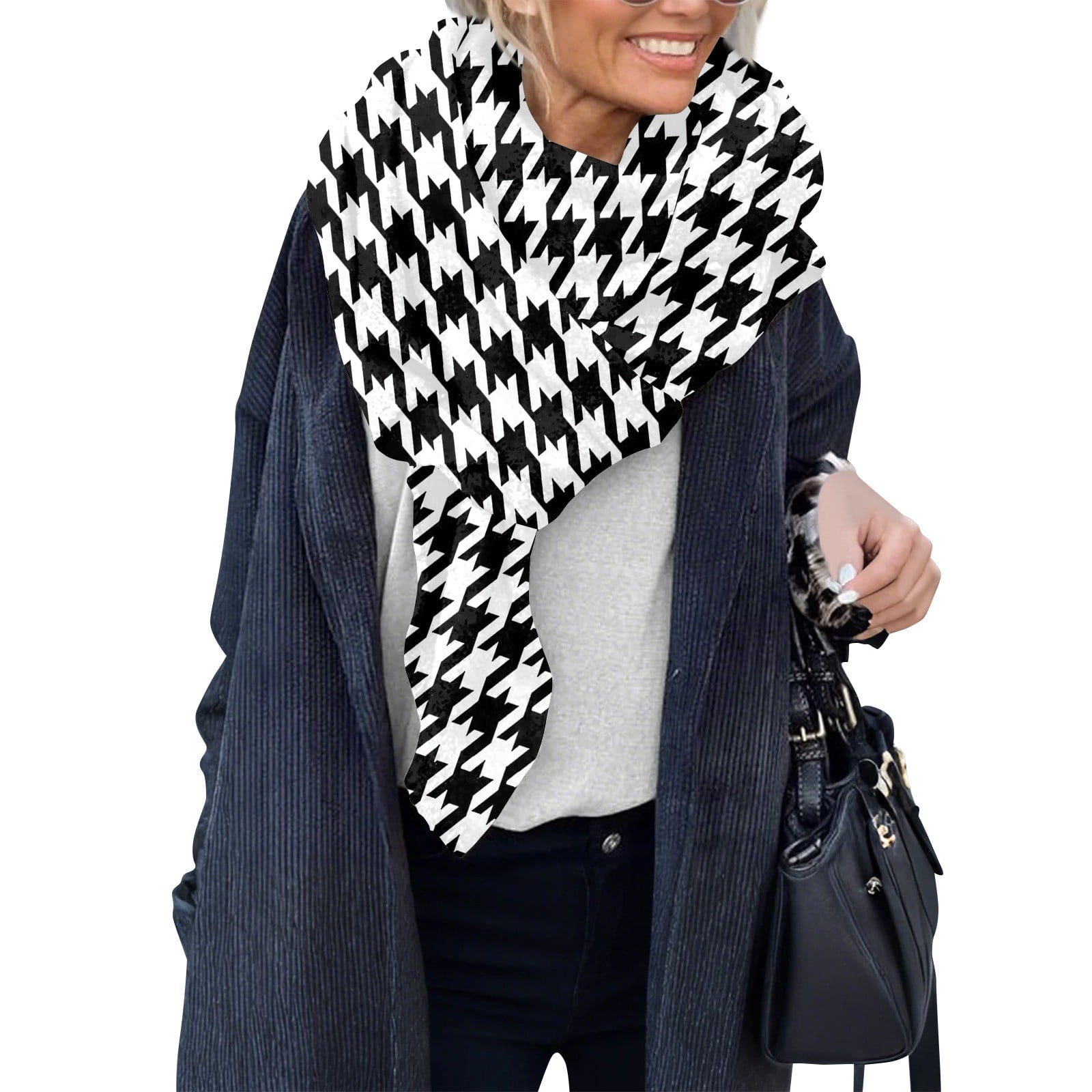 Flannel Retro Plaid Soft Scarf Warm Winter Scarf Shawl Solid Color ...