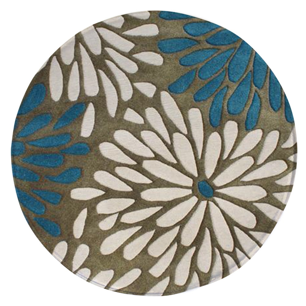 Flannel Round Carpet Art Design Rose 3D Print Living Room Computer ...