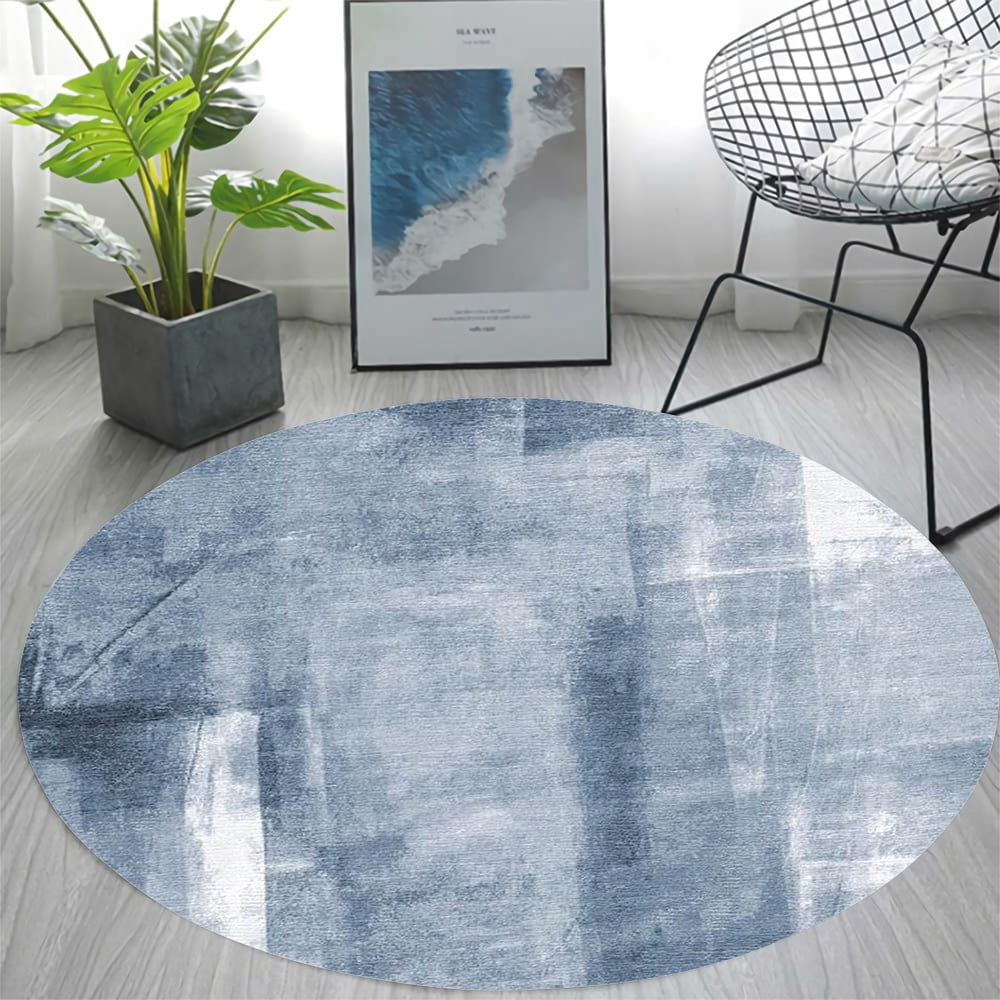 Flannel Round Carpet Art Pattern Area Rug Living Room Bedroom Home Anti ...
