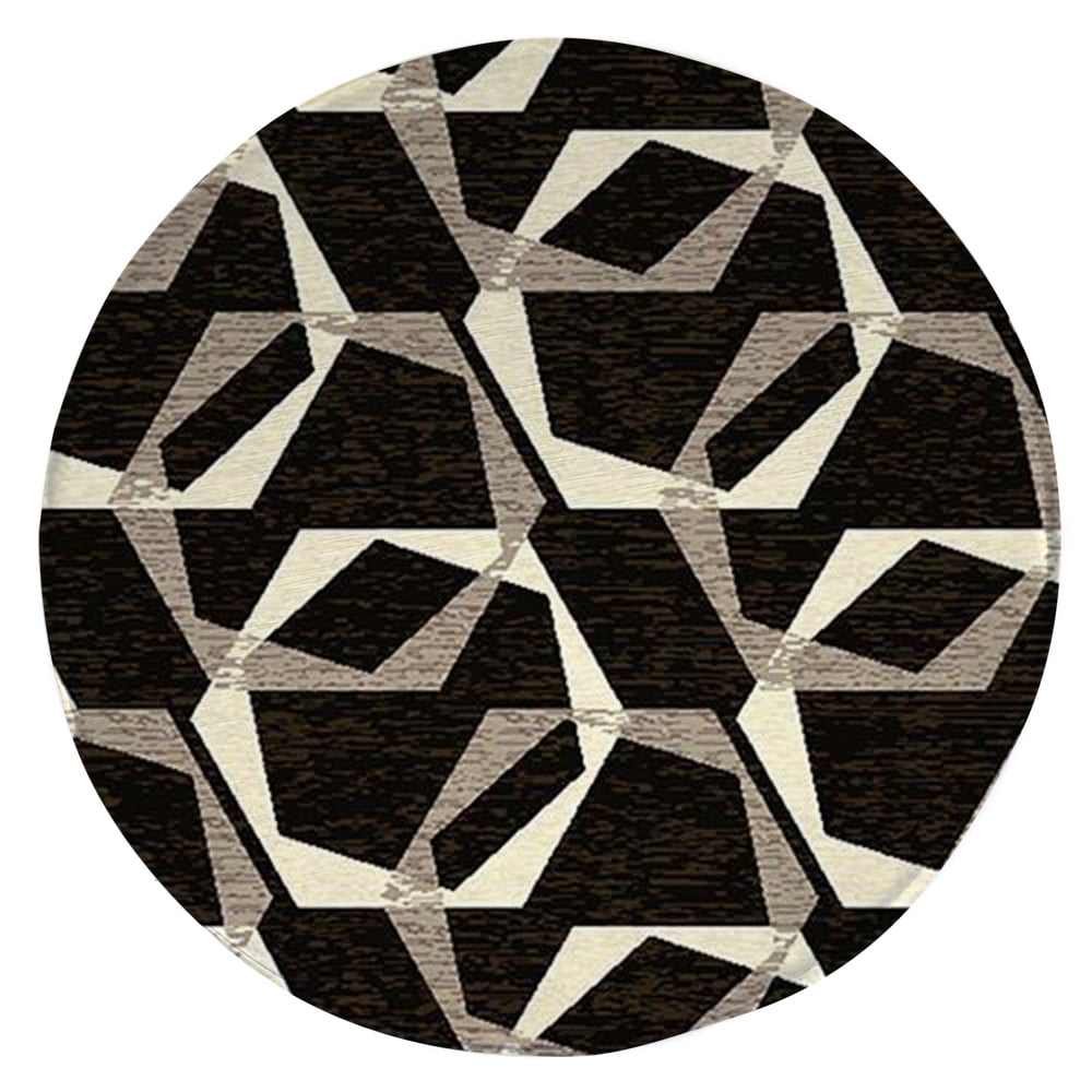 Flannel Round Carpet Nordic Modern Art 3D Printing Round Rug Living ...