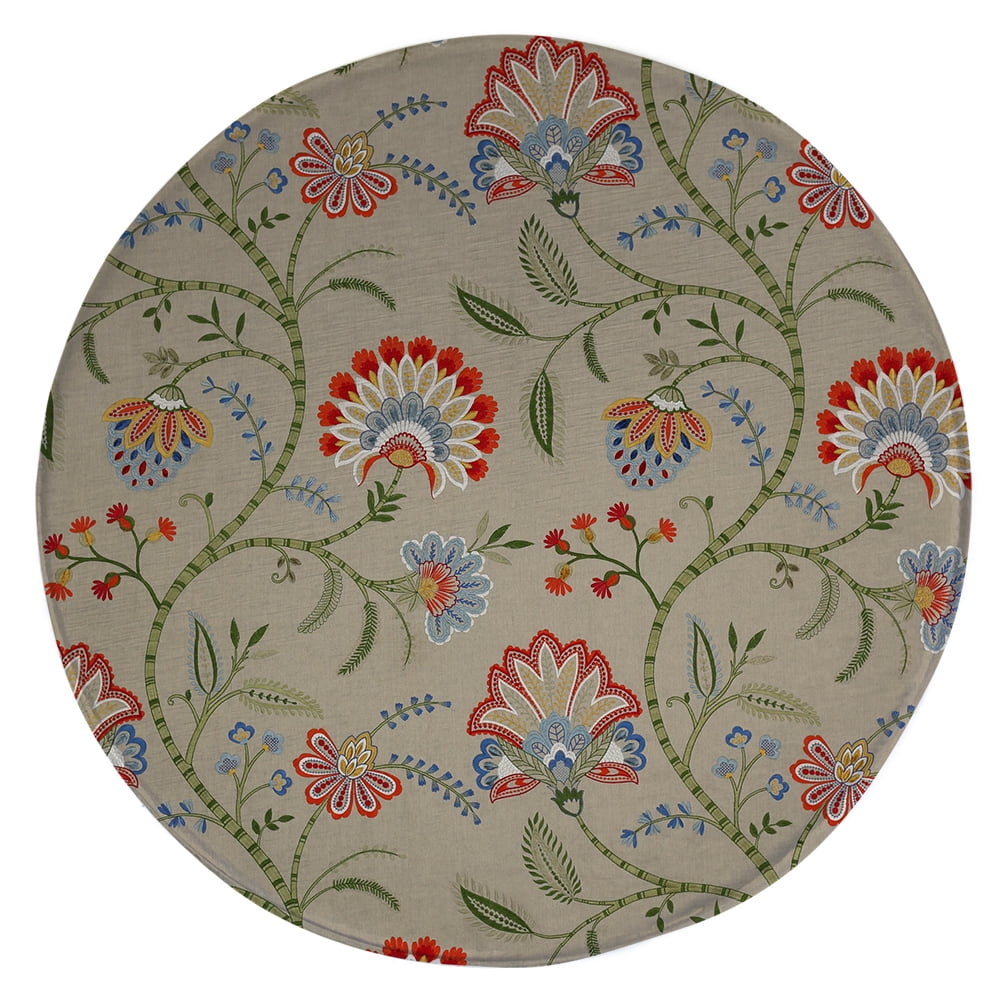 Flannel Round Carpet Retro Nordic Style Rug Flower Pattern Round Carpet ...