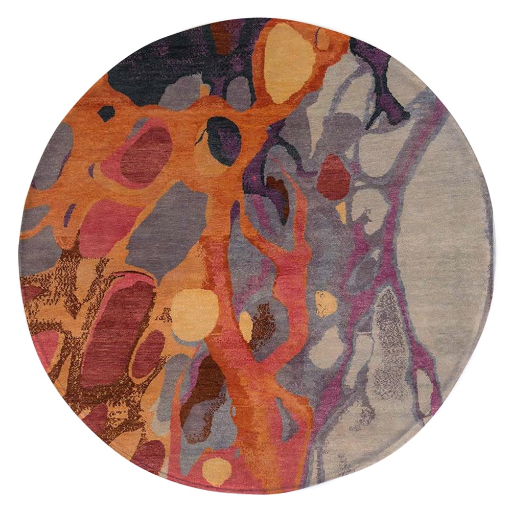 Flannel Round Carpet Spiral Pattern 3D Print Living Room Computer Table ...